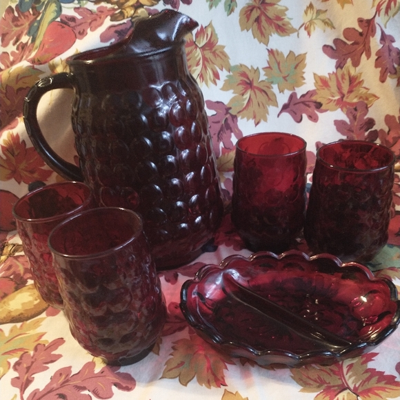 Anchor Hocking | Dining | Remarkable 6 Piece Anchor Hocking Ruby Red ...